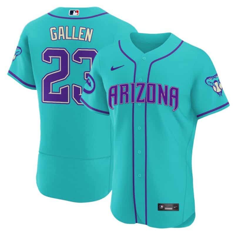 Men's 2024 Arizona Diamondbacks Teal Purple Jersey - All Stitched ...